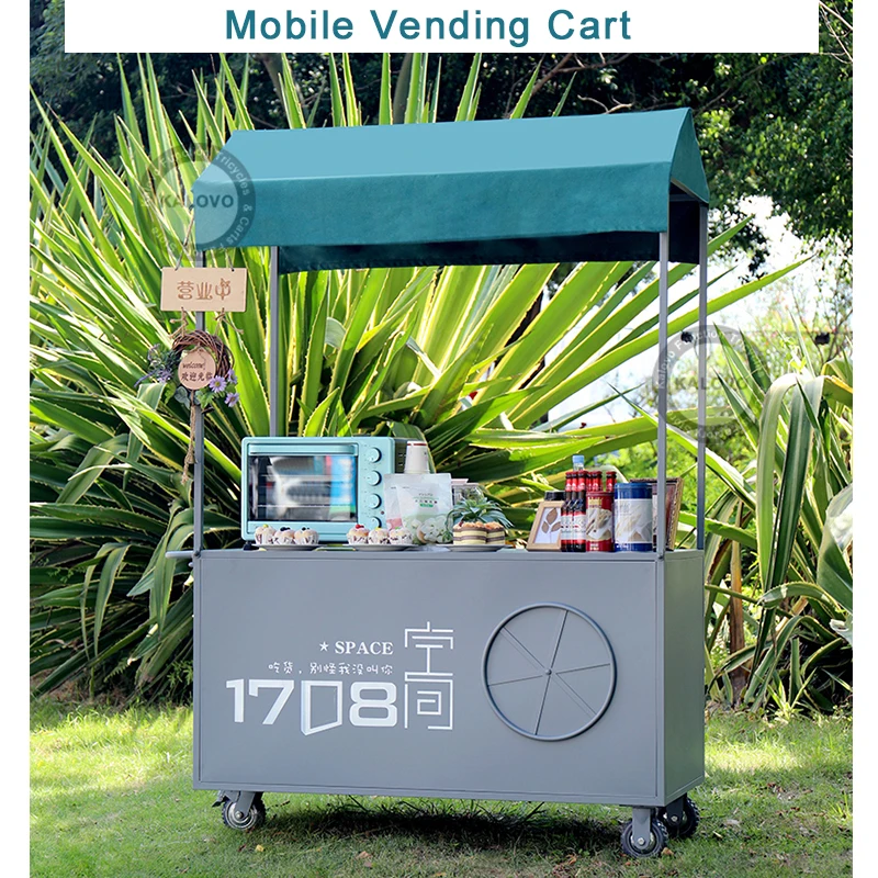 Shopping Mall Mobile Food Vending Cart Supermarket Steel Promotion Bike Coffee Cart Can ...