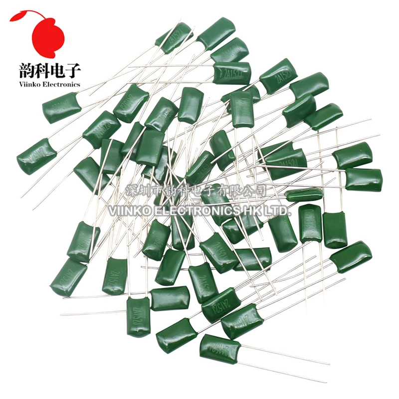 50pcs Polyester film capacitor 100V 1nF 1.5nF 2.2nF 100nF 2A471J 2A102J ...
