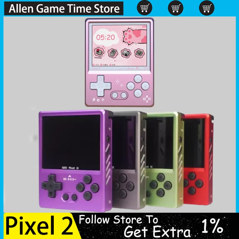 Gkd Pixel 2 Handheld Retro Gaming Console Portable Mini Game Player 2.4 ...