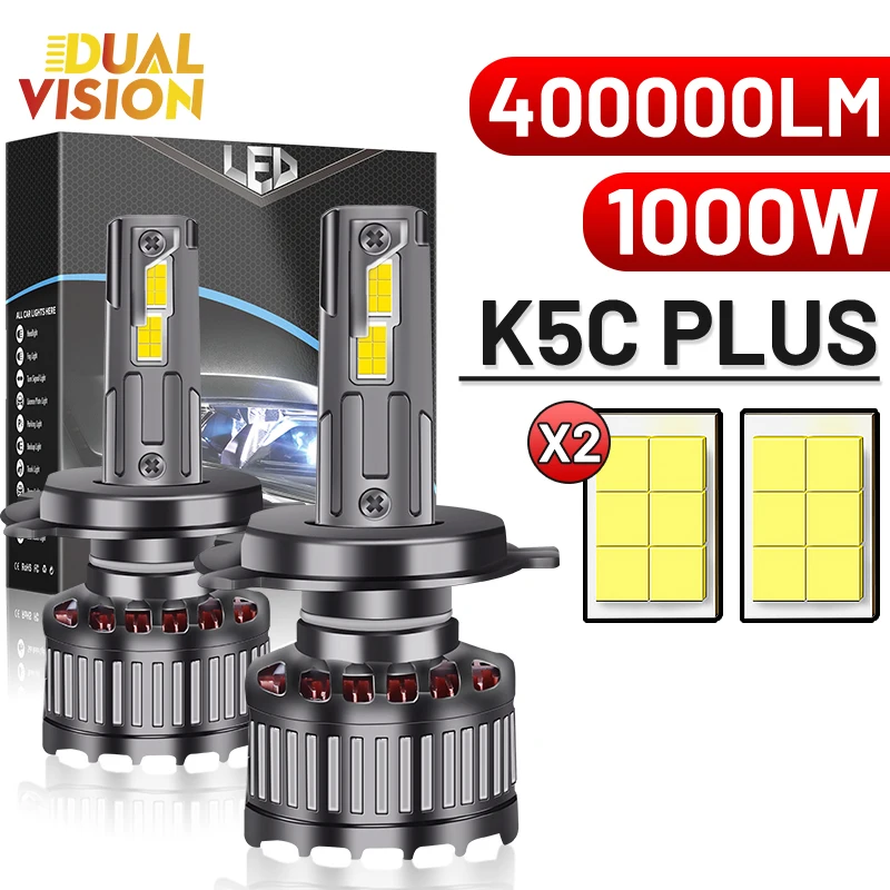 K5C-H7-LED-400000LM-1000W-Car-Headlights-6500K-Canbus-H1-H4-H11-9012 ...