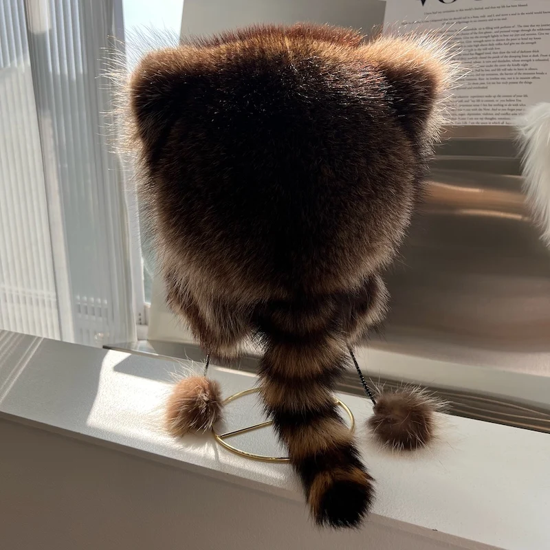 Faux Raccoon Tail Hat