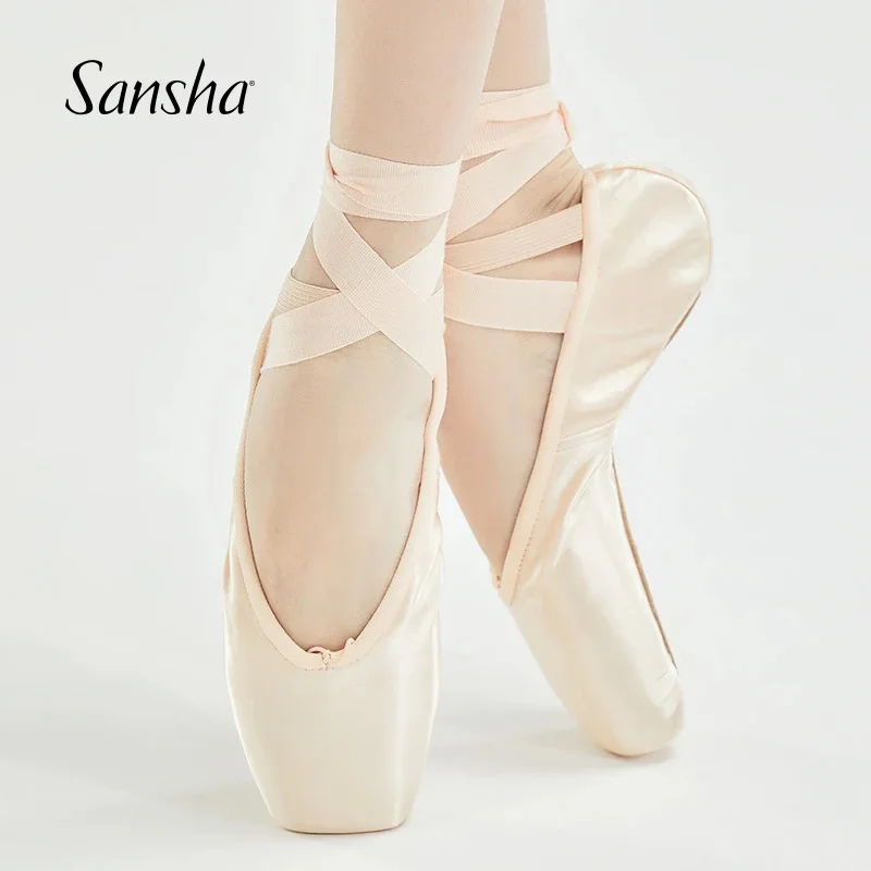 Sansha-Adult-Kids-Ballet-EZZY-Pointe-Shoes-Peach-Satin-Girls-Women ...