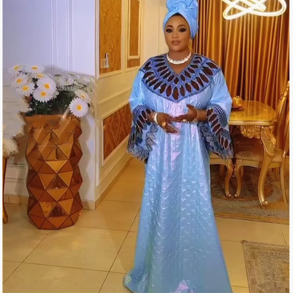 Elegant-African-Dresses-for-Women-Dashiki-Traditional-Embroidery-Robe ...
