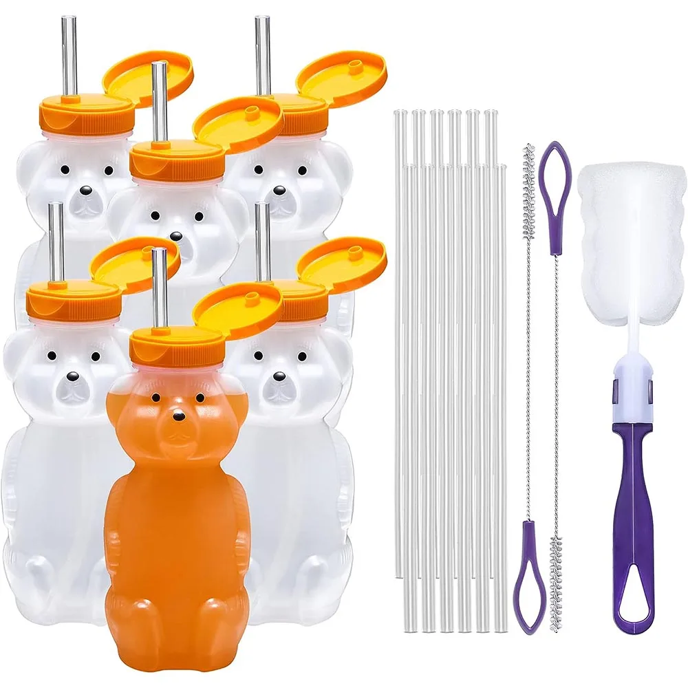 Honey-Bear-Straw-Cup-with-Straws-Squeezable-Therapy-Special-Needs ...