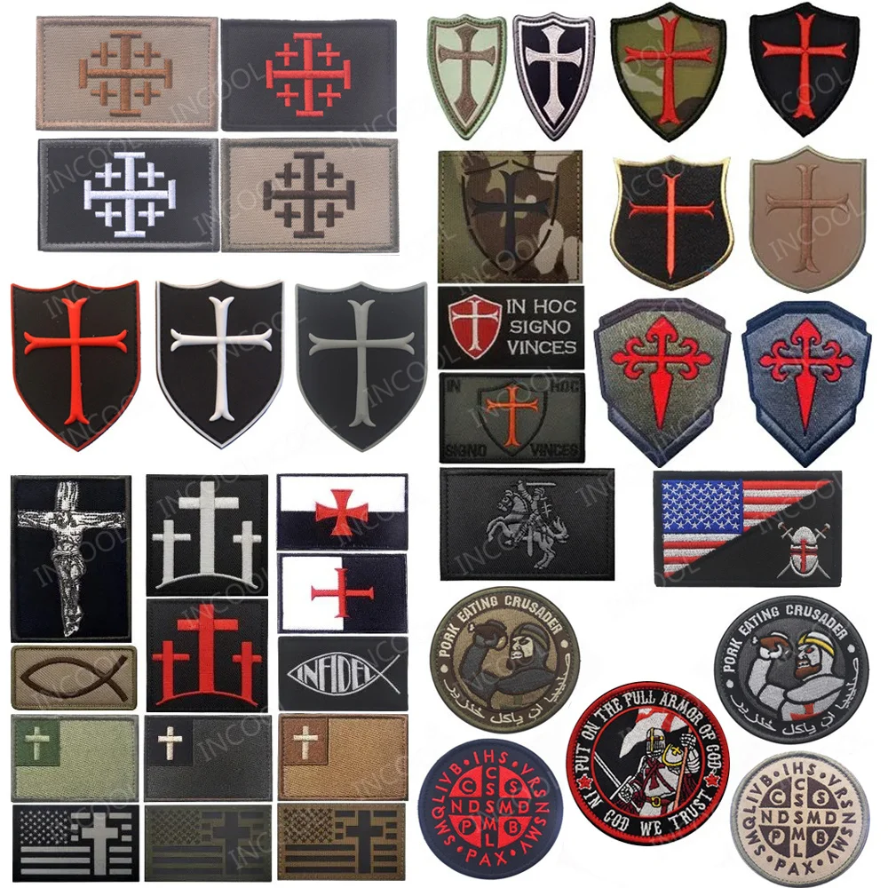 Knights-Templar-Templar-PVC-Patches-bordados-de-borracha-Crusader-Jesus-Armband-Appliqued ...