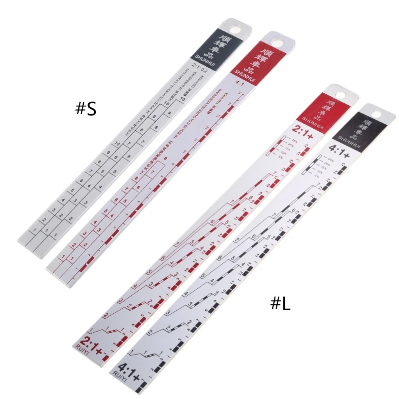L1EF Standard Paint Ruler Paint Mixing Tool Ruler Paint Tool Black/R-ed ...