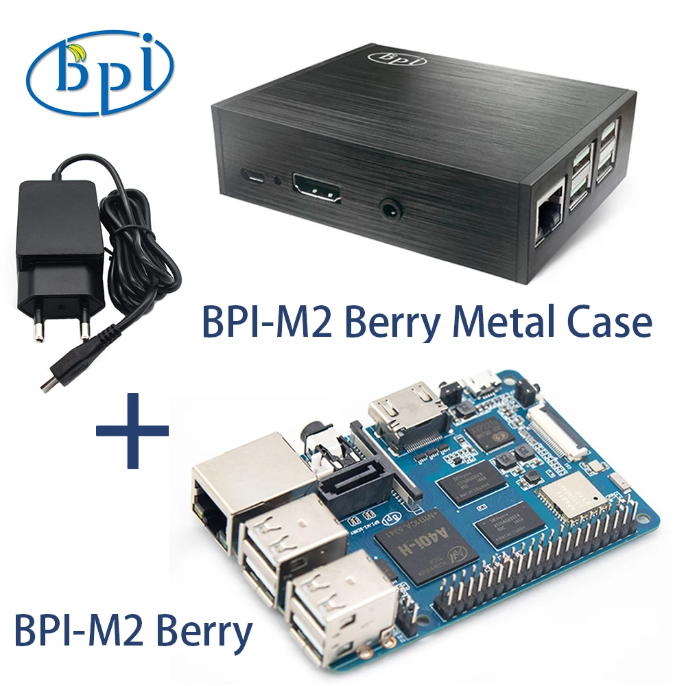 Banana Pi BPI M2 Berry with Metal Case Power Allwinner A40i Quad core ...