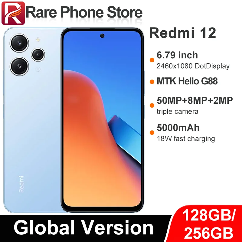 Global-Version-Redmi-12-128GB-256GB-MediaTek-Helio-G88-50MP-8MP-Camera ...