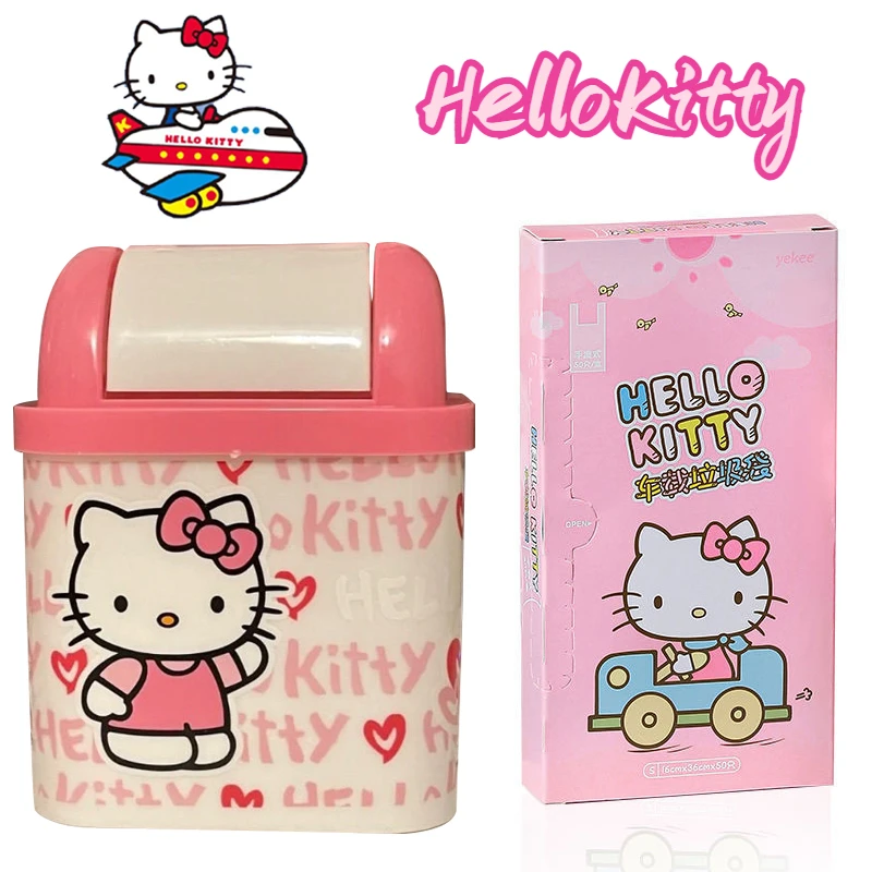 Hello-Kitty-Mini-Waste-Bin-Cartoon-Desktop-Garbage-Basket-Trash-Bag ...