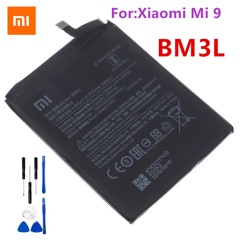 Xiao Mi 9 Original Phone Battery BM3L 3200mAh for Xiaomi Mi 9 Mi9 High ...