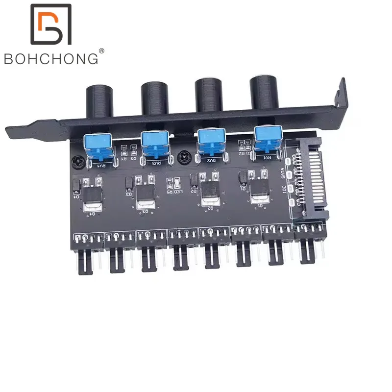 4 Switches 8Ports 3Pin 4Pin PWM Fan Speed Control Controller Hub With ...