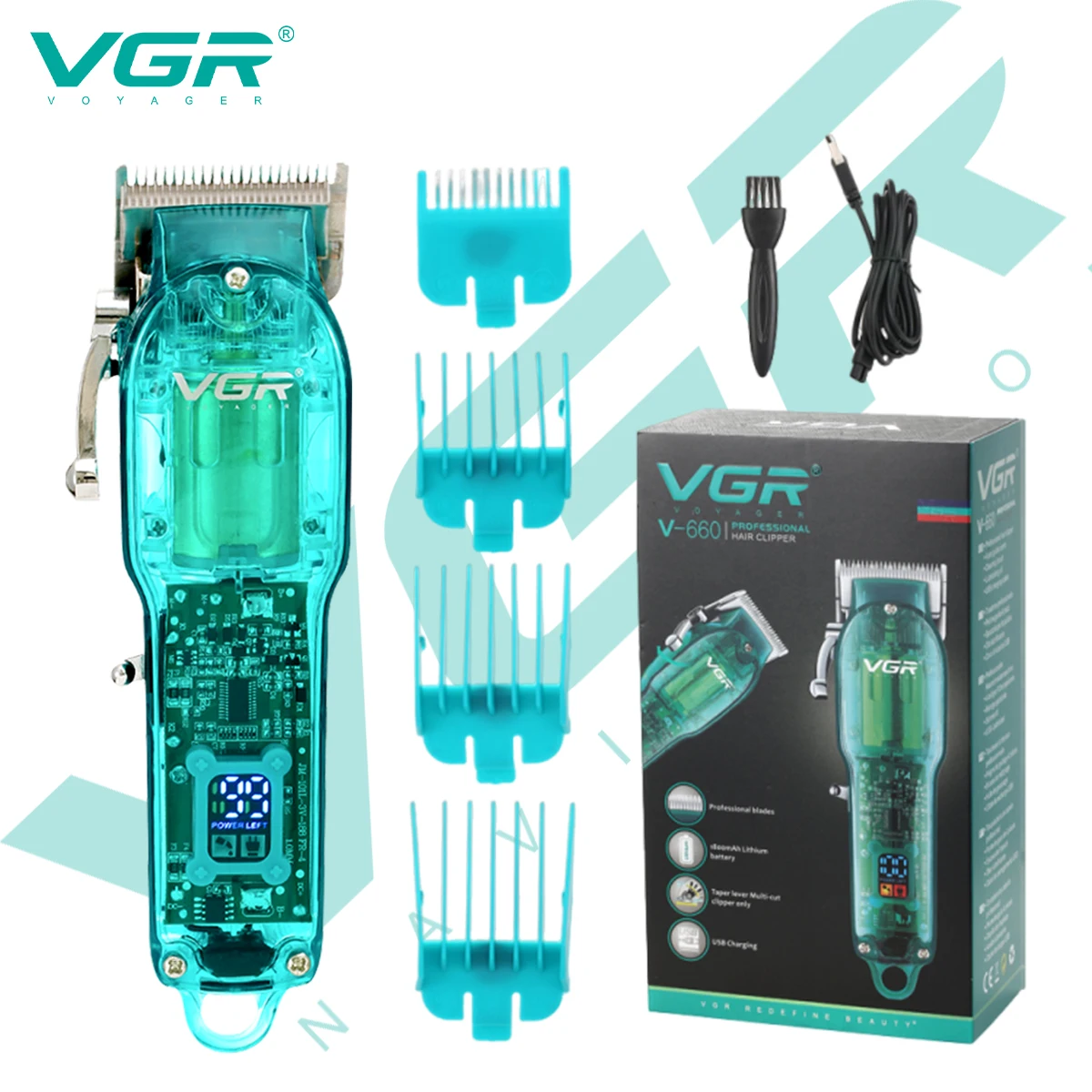 VGR-660-Hair-Clipper-Transparent-Hair-Cutting-Machine-Cordless-Hair ...