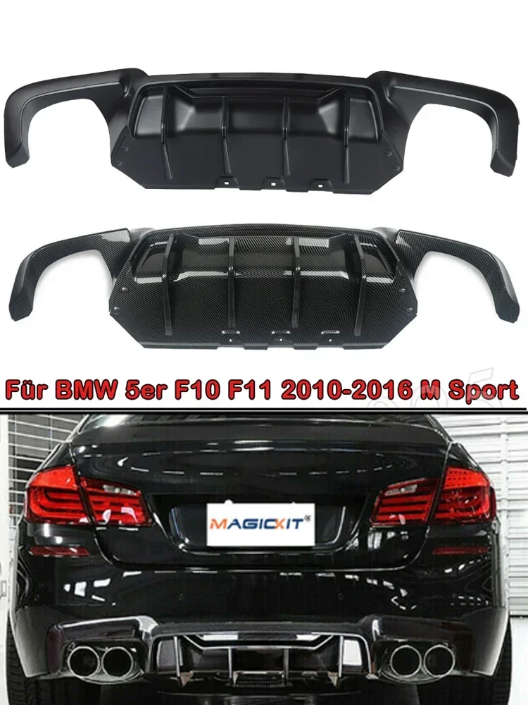 For-Bmw-F10-F11-CS-Style-Rear-Diffuser-Bumper-Lip-Carbon-Fiber-Look ...