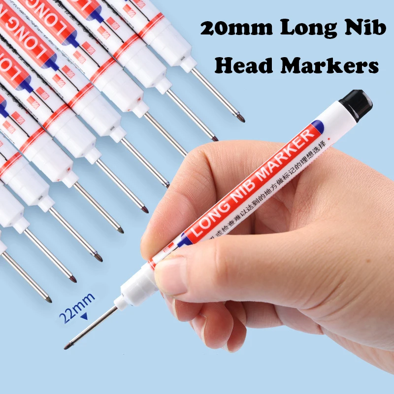 20MM-Long-Nib-Marker-Pens-Waterproof-Deep-Hole-Head-Four-Color-6Pcs-Set ...