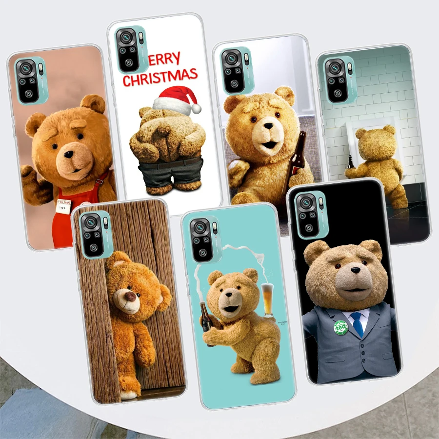 Naughty Cute Bear Funny Mascot Phone Case For Xiaomi Redmi Note 10 10S ...