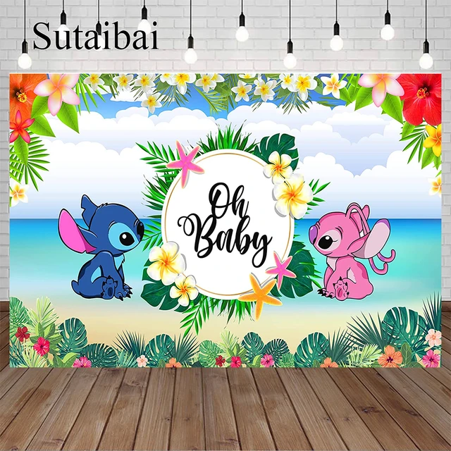 Stitch And Angel Gender Reveal Backdrop Retail Stores | www ...