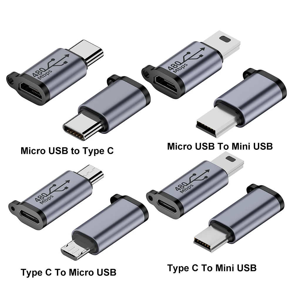 Type C To USB/Micro USB/ Mini USB Converter for Lightning USB Female to ...