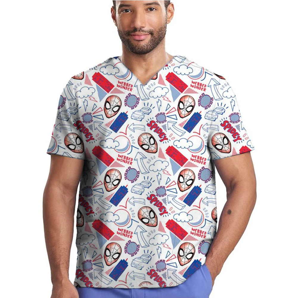 Hospital-Nurse-Uniforms-Women-Medical-Uniform-Marvel-Spider-Man-print ...