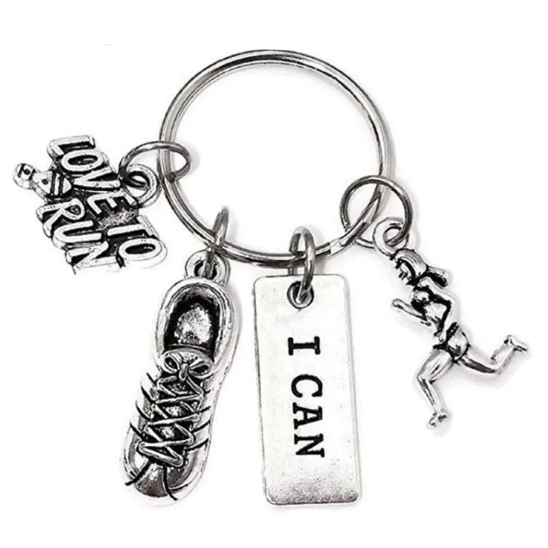 Love-To-Run-Marathon-Running-Keychain-Health-Exercise-I-Can-silver ...