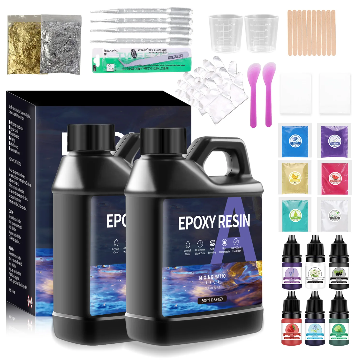 Epoxy-Resin-Set-1-1-AB-500-1000ml-High-Definition-Transparent-Gloss ...