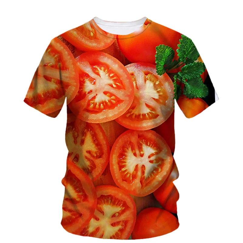 3D Printed Creative Tomato T Shirt For Men Vegetable Art Pattern Tees ...
