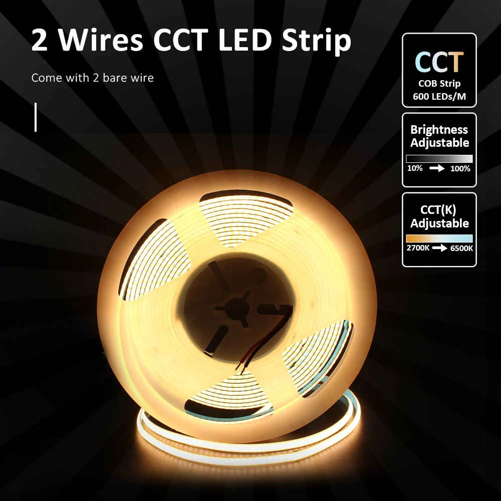 DC12V-24V-COB-CCT-LED-Strip-Lights-600LEDs-m-5M-Flexible-Ribbon ...