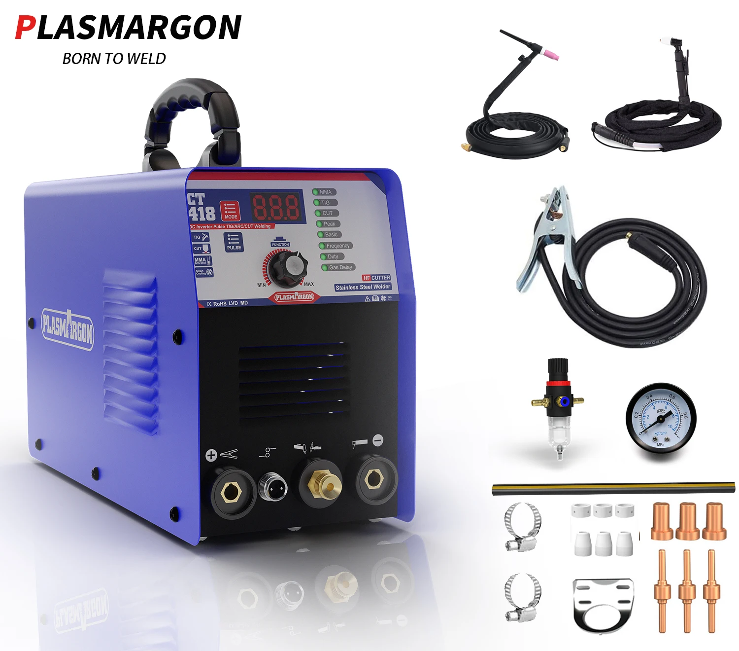 Plasmargon Plasma Cutter CT418 4 in 1 Interver Welding Machine Cutter ...