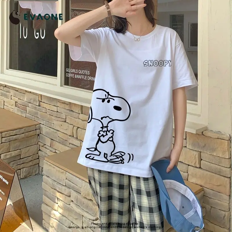 Snoopy-Short-Sleeved-T-Shirt-100-Cotton-for-Girls-Cute-Cartoon-Snoopy ...
