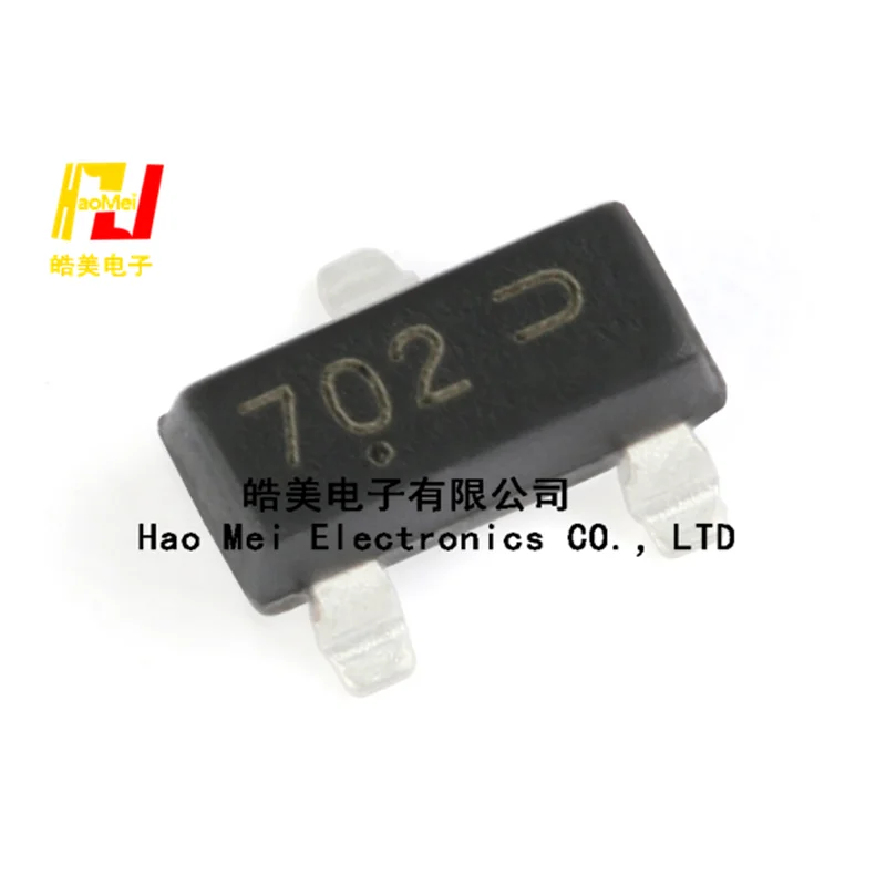 100PCS/LOT 2N7002LT1G 2N7002 702 SOT-23 N-channel 60V 115mA SMD MOSFET SMD 100% Original New