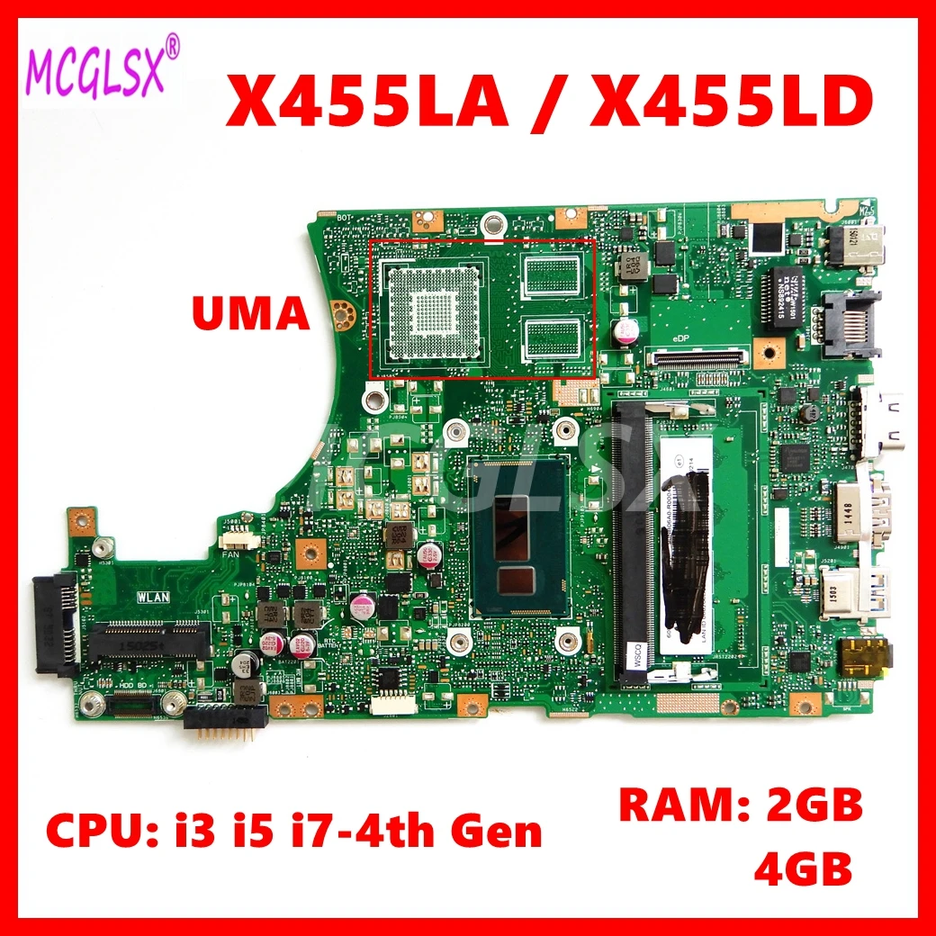 Placa base X455LD para ASUS X455L X455LF X455LJ X455LD A455L F454L ...