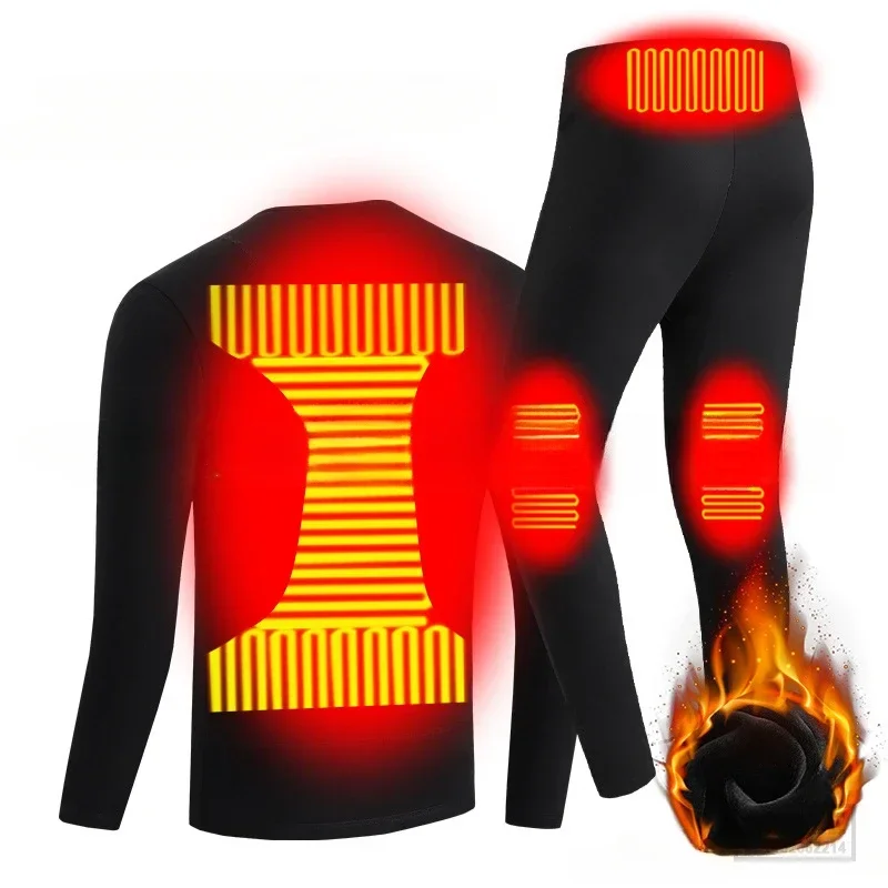 Winter-Heated-Suit-Underwear-Motorcycle-USB-Electric-Powered-Thermal ...