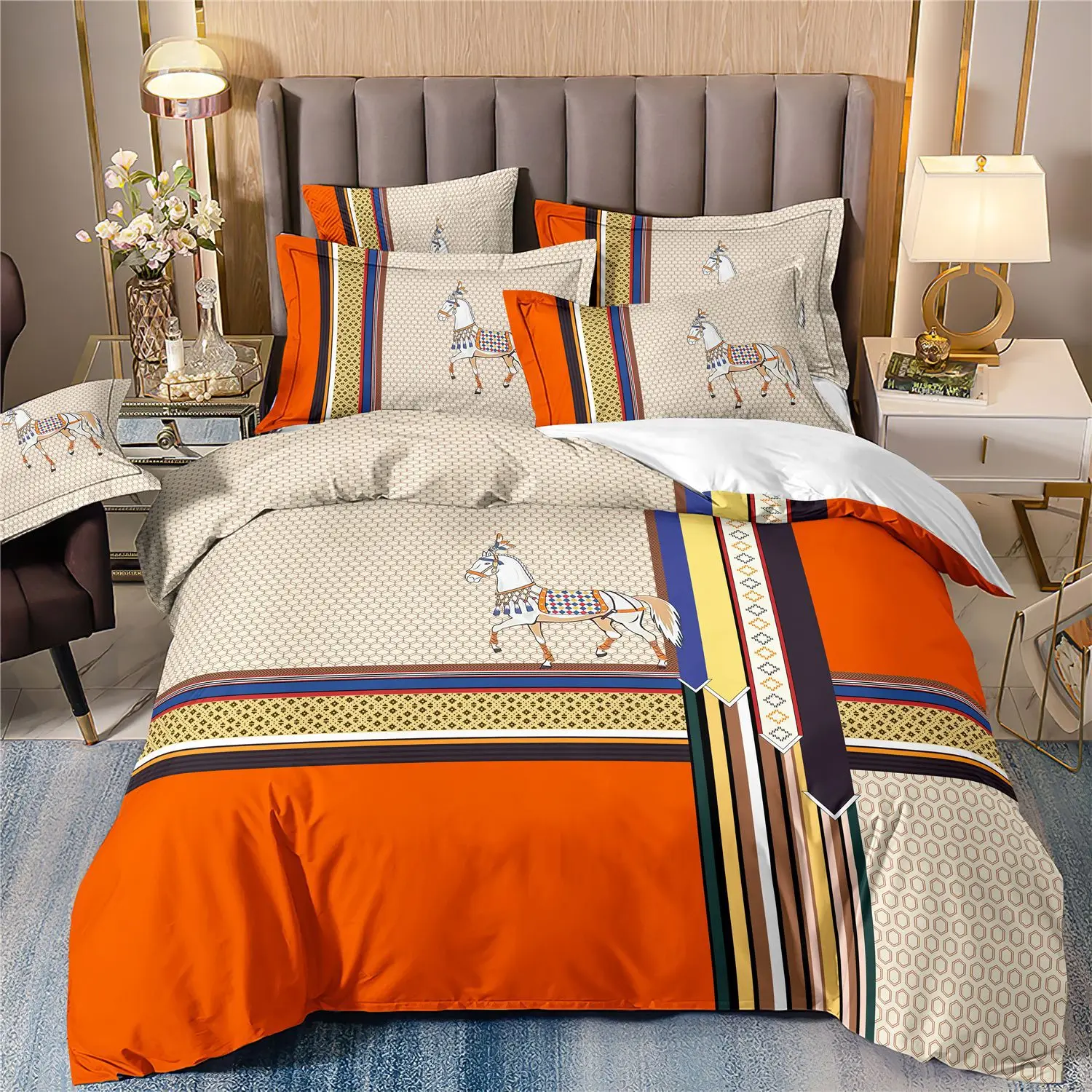 Duvet Cover Set 3D Luxury Style Printed Bedding Quilt Cover Set 3 ...