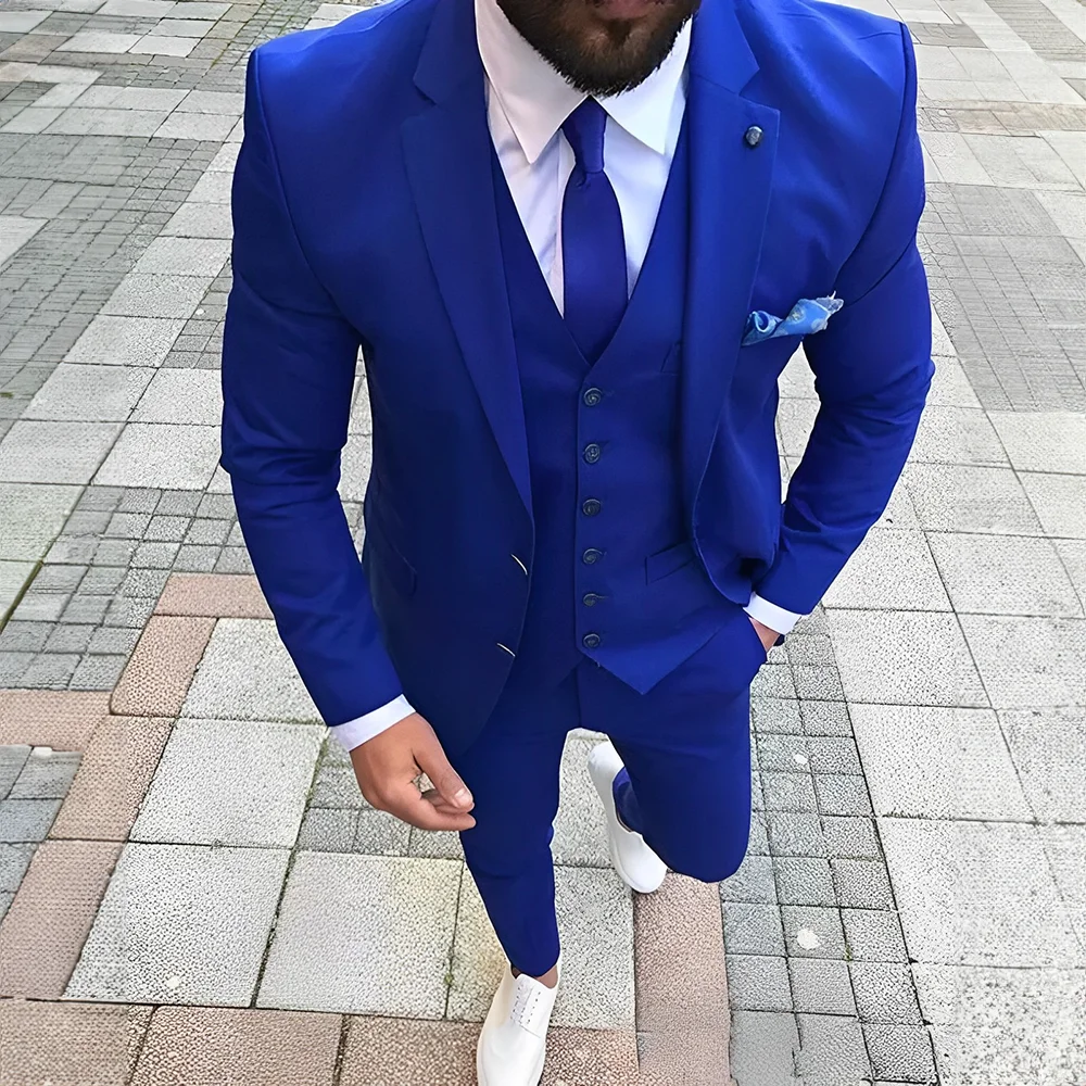 Fato-formal-azul-real-masculino-smoking-de-casamento-elegante-noivo ...