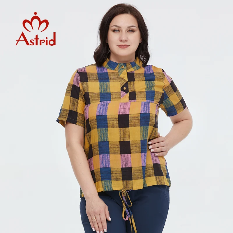 Astrid-Women-s-Shirt-Blouses-2023-Casual-Women-Top-Cotton-Oversized-Stand-Collar-Button-Fashion ...