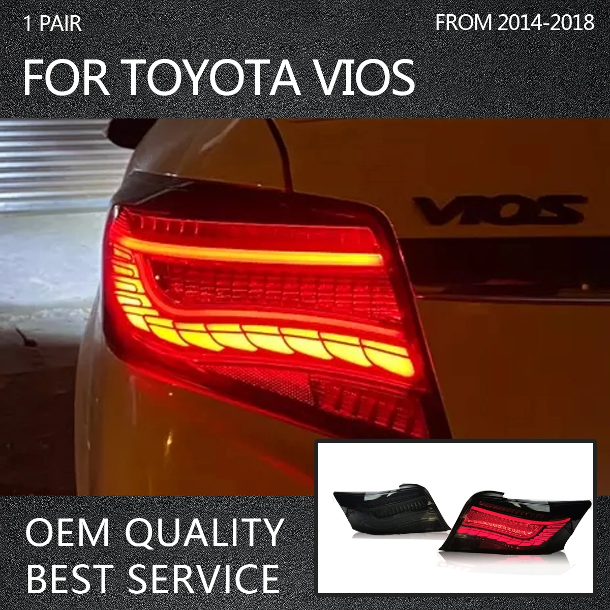 Car-Lights-For-Toyota-ViOS-Taillights-Assembly-2014-2016-Rear-Lamps-DRL ...