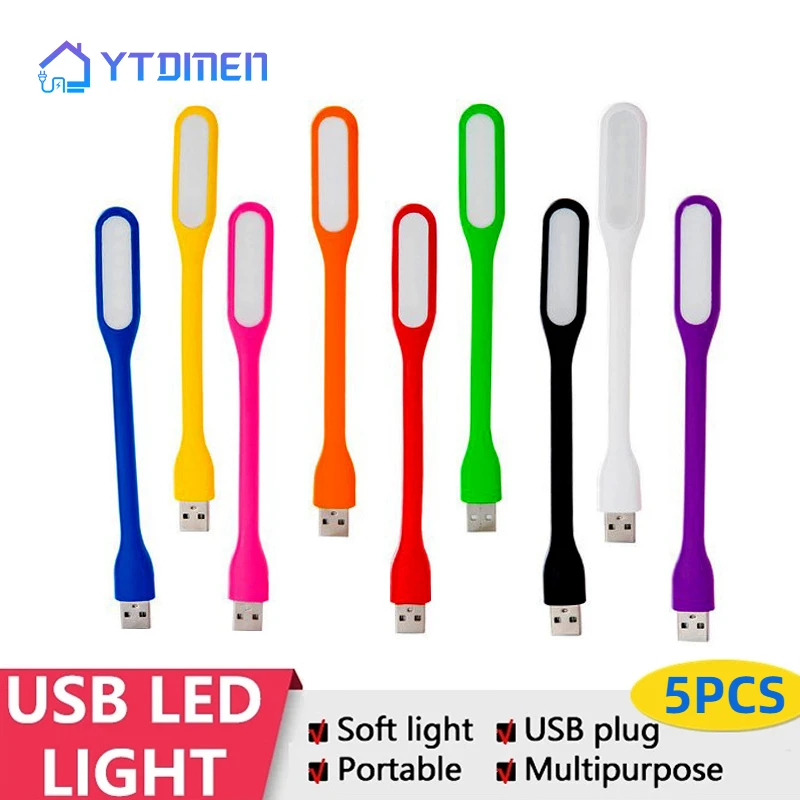5pcs Portable Usb Led Mini Book Light Reading Light For Computer Keyboard Reading Laptop ...
