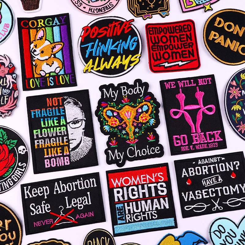 Women's Rights Patch Rainbow Letter Patches For Clothing DIY Uterus ...