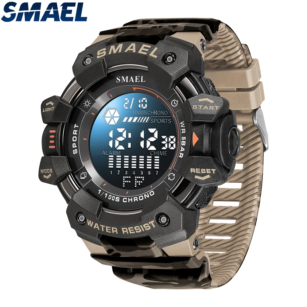 SMAEL Military Digital Watch LED Sports Wristwatches 50m Waterproof LED ...