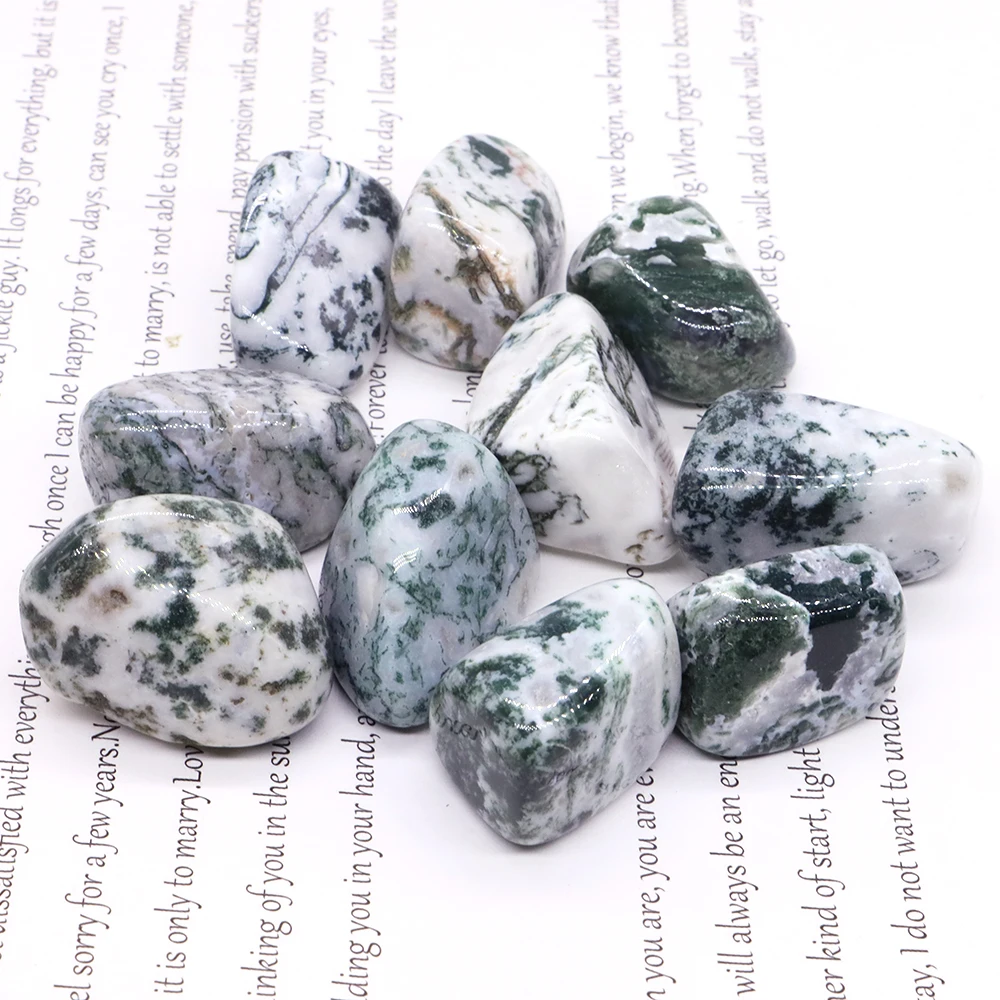 Natural Tree Agate Chakra Healing Gemstone Mineral Crystal Tumbled ...