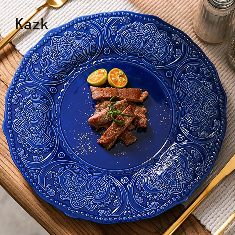 French-Medieval-Relief-Ceramic-Dinner-Plate-Fashion-Western-Plates ...