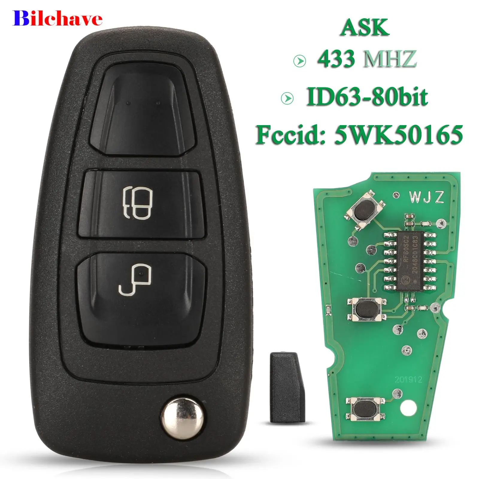 jingyuqin-5WK50165-For-Ford-Ranger-TKE-2011-2015-Flip-Smart-Remote-Car ...