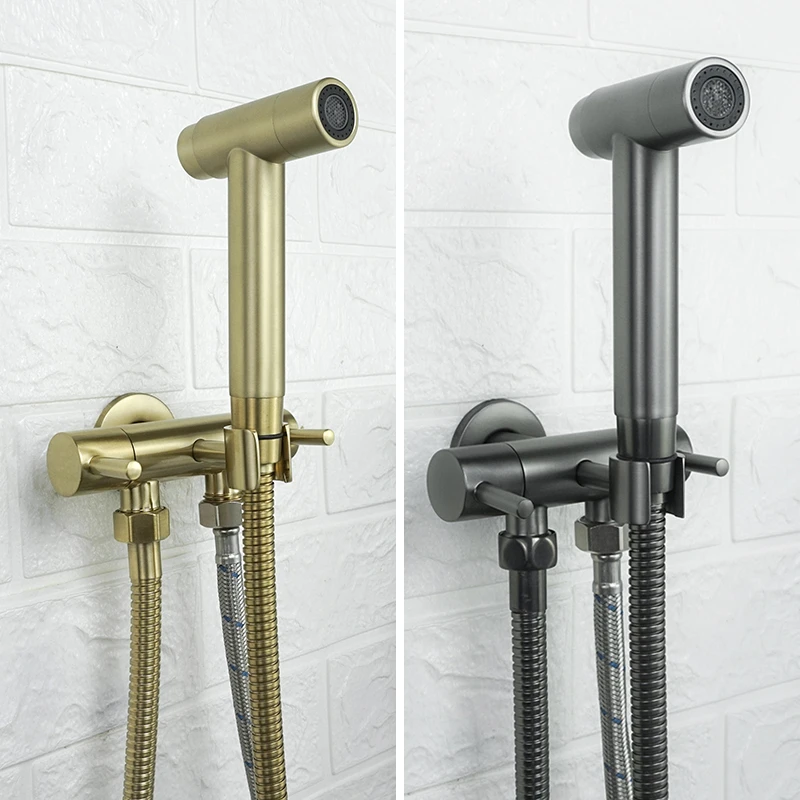 Brushed Gold Bidet Bathroom Hand Shower Bidet Toilet Sprayer Hygienic ...