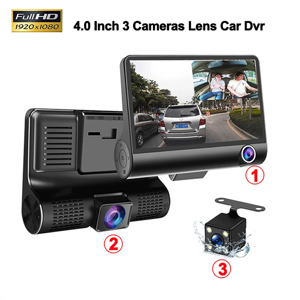 3-Cameras-Lens-4-0In-Car-DVR-Dash-Cam-HD-Dash-Camera-Dual-Lens-Video ...