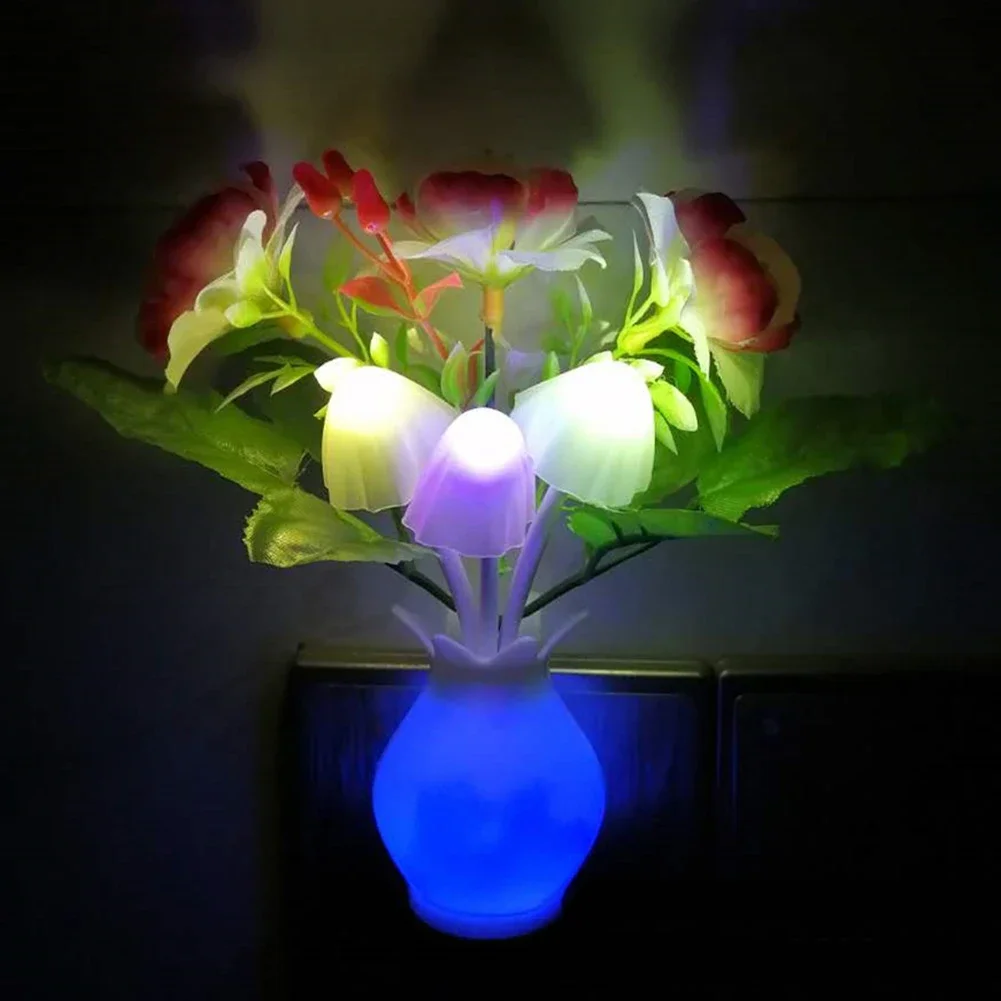 Novelty LED Night Light With Auto Sensor Energy Saving Rose Flower ...