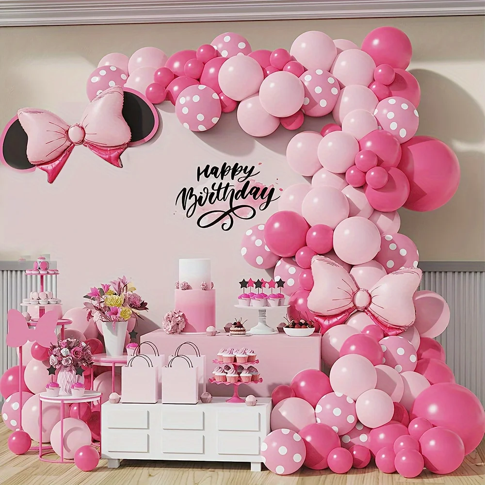 136PCS-Pink-Red-Balloon-Garland-Arch-Decoration-Birthday-Party ...