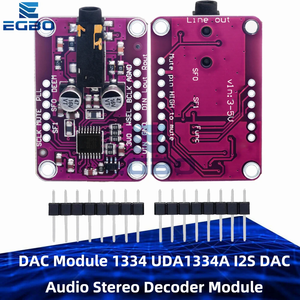 DAC Module 1334 UDA1334A I2S DAC Audio Stereo Decoder Module Board For ...