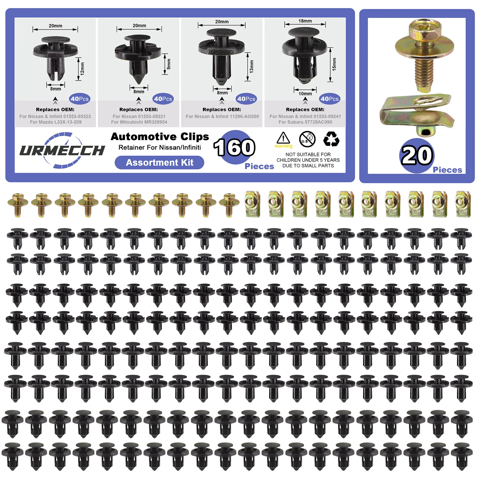 Nylon-Engine-Bumper-Fender-Liner-Clips-for-Nissan-Infiniti-Push-Type ...