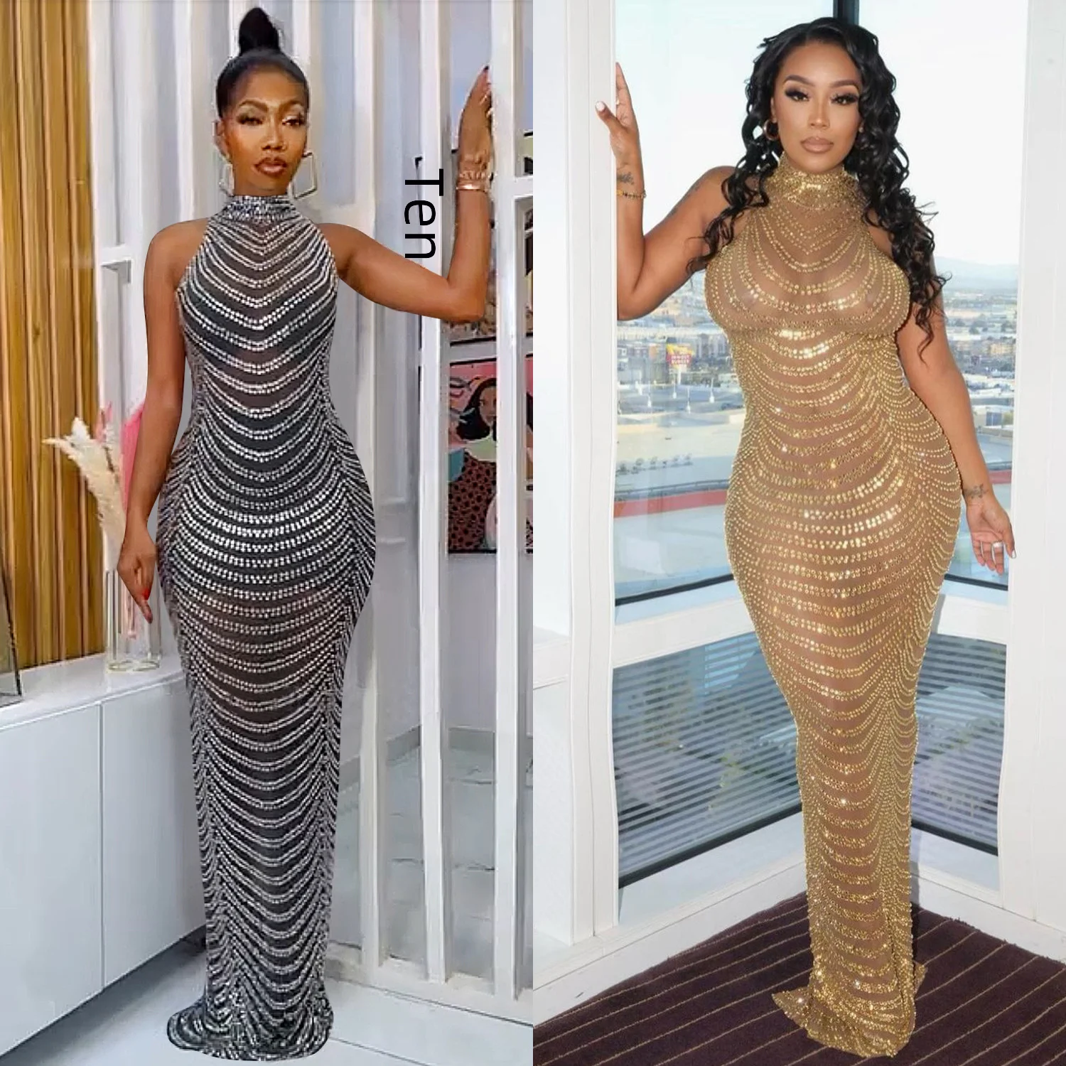 Sexy-Summer-Women-Clothing-Mesh-Transparent-Nightclub-Hot-Drilling ...