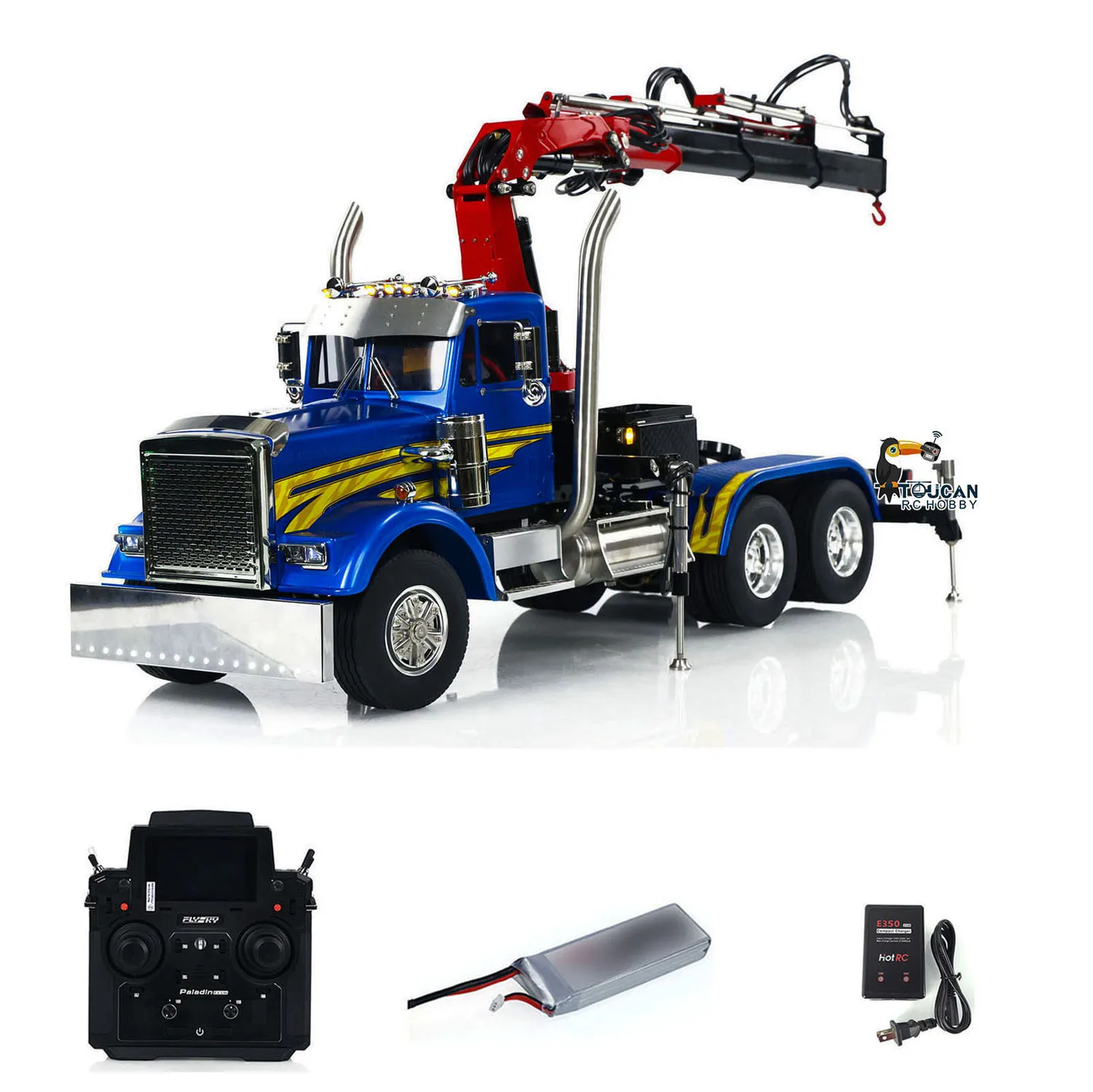 6x6-1-14-Scale-RC-Crane-Truck-Tractor-Metal-Chassis-RTR-56344-Remote ...