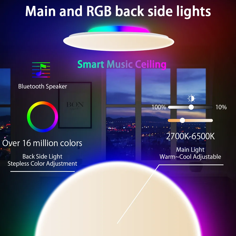 Smart-LED-Ceiling-Lights-With-Bluetooth-Speaker-Voice-Control-RGB ...